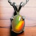 Natural African St Elmo's Fire Opal Pendant With A Stunning Diamond Cut ...