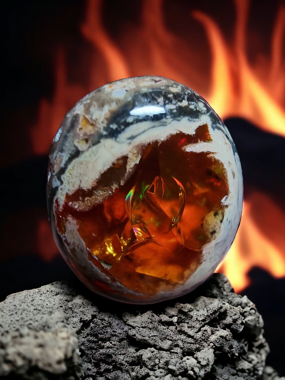 Volcanic Natural Mexican Cantera Fire Opal Gemstone 4.7cts - Etsy