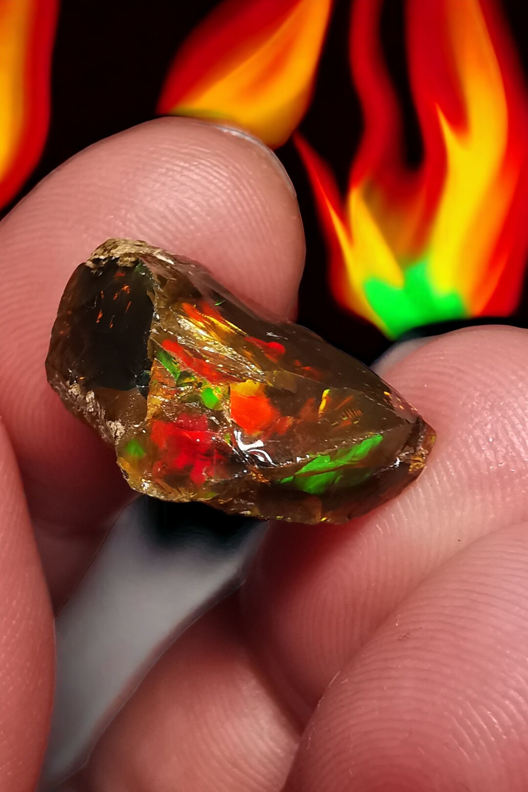 Natural Ethiopian Chocolate Matrix Honeycomb Pattern Fire Opal Specimen ...