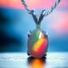 Natural African St Elmo's Fire Opal Pendant With A Stunning Diamond Cut ...