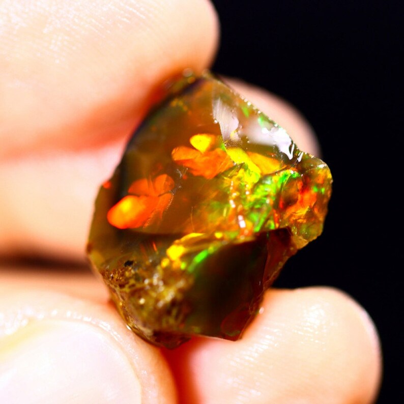 Natural Ethiopian Chocolate Matrix Honeycomb Pattern Fire Opal - Etsy
