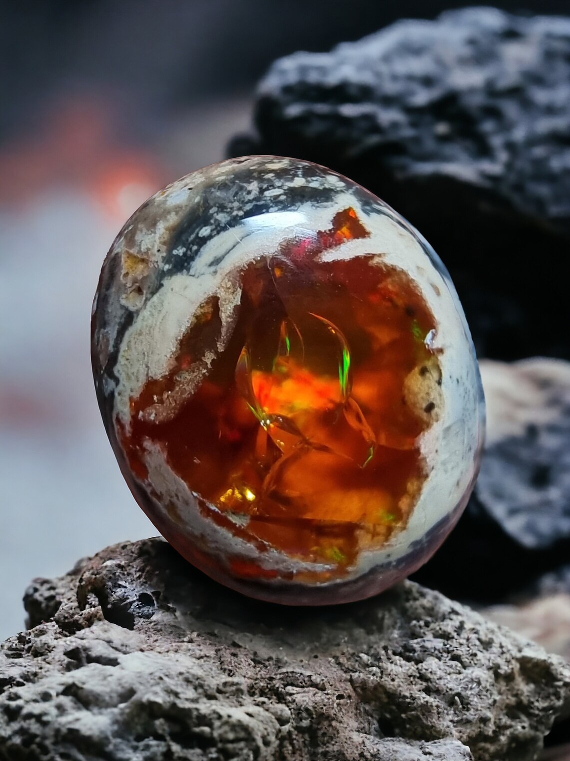 Volcanic Natural Mexican Cantera Fire Opal Gemstone 4.7cts - Etsy