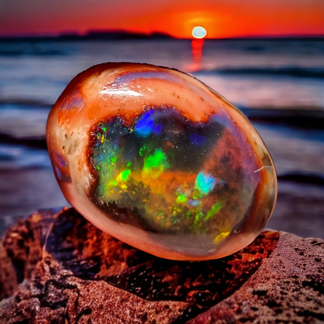 Exquisite 3ct Natural Mexican Cantera Fire Opal - Phoenix Wings With ...