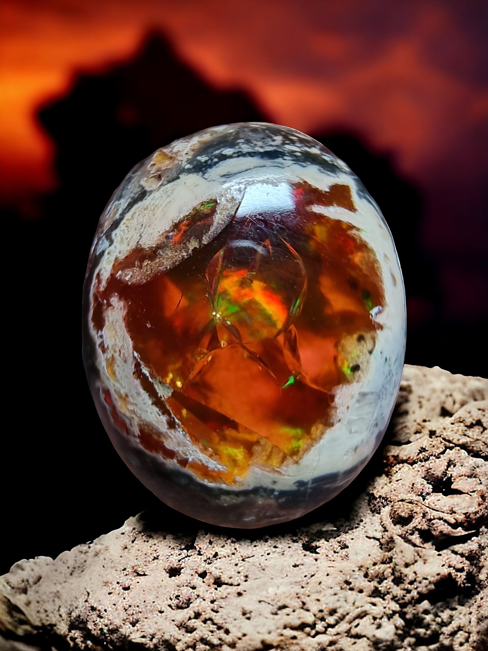 Volcanic Natural Mexican Cantera Fire Opal Gemstone 4.7cts - Etsy