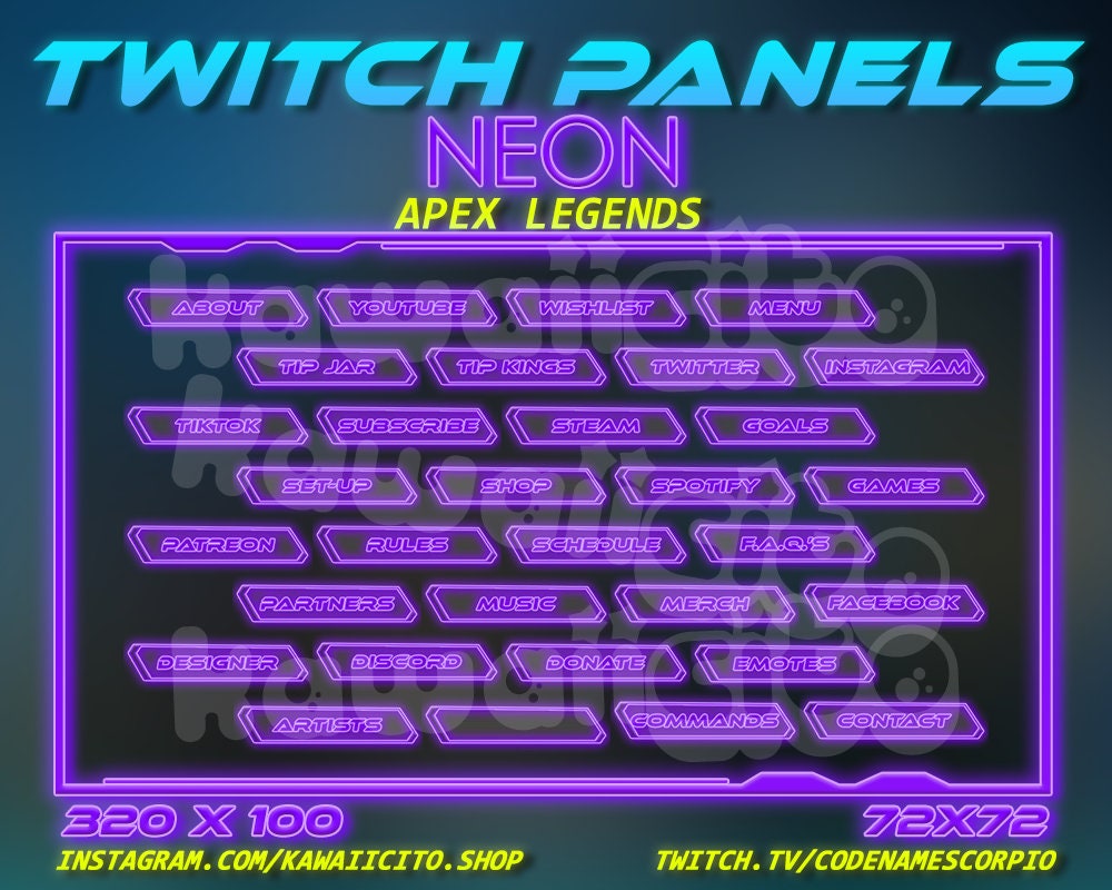 Neon Purple Twitch Panels | Apex Legends - Etsy