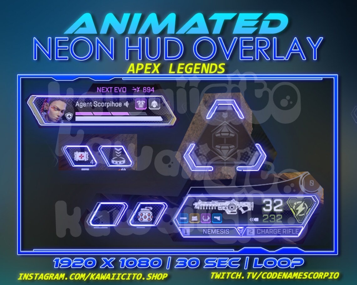Neon Blue/indigo | Apex Legends HUD Overlay - Etsy