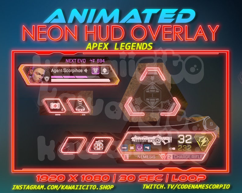 Neon Red | Apex Legends HUD Overlay - Etsy Canada