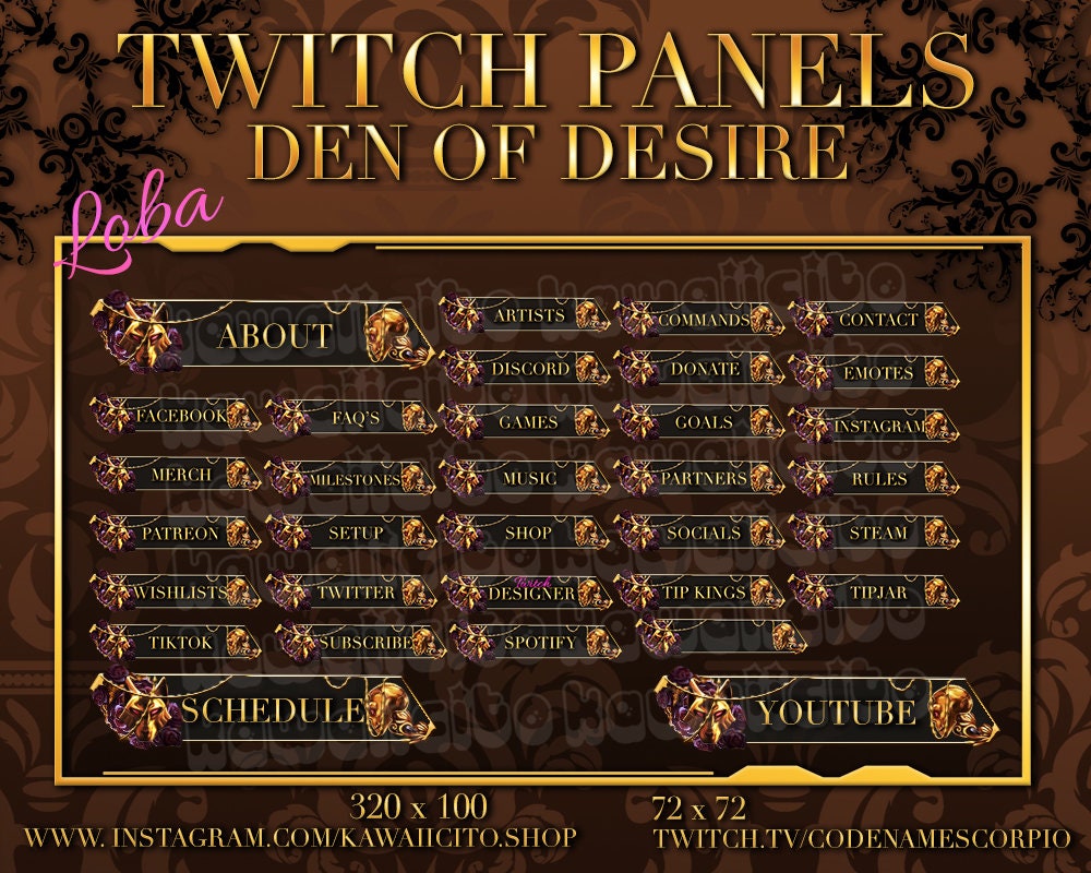 Loba Den of Desire Frame Inspired Twitch Panels - Etsy