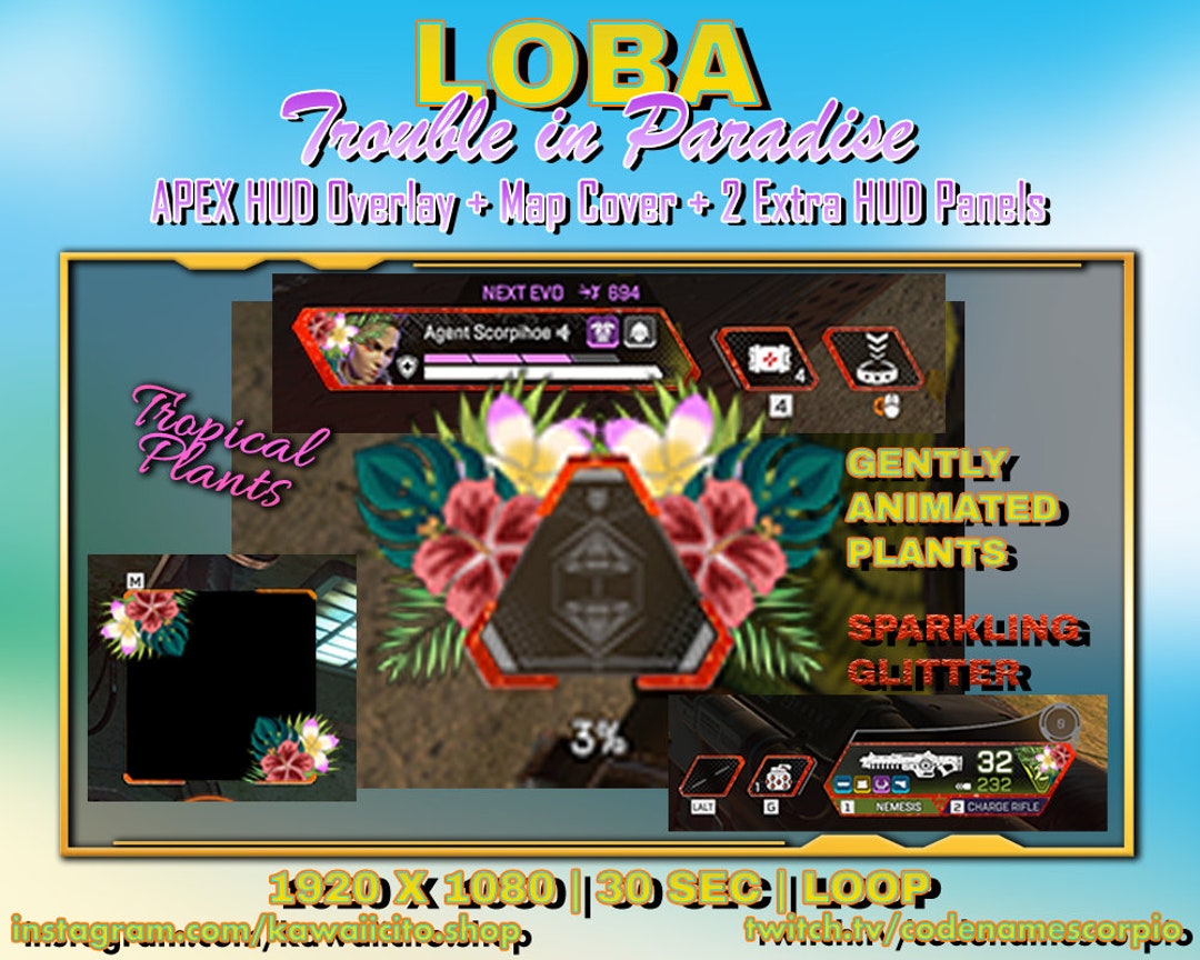 Apex Legends | Loba Trouble in Paradise Inspired HUD Overlay + Map Cover Face Cam - Etsy