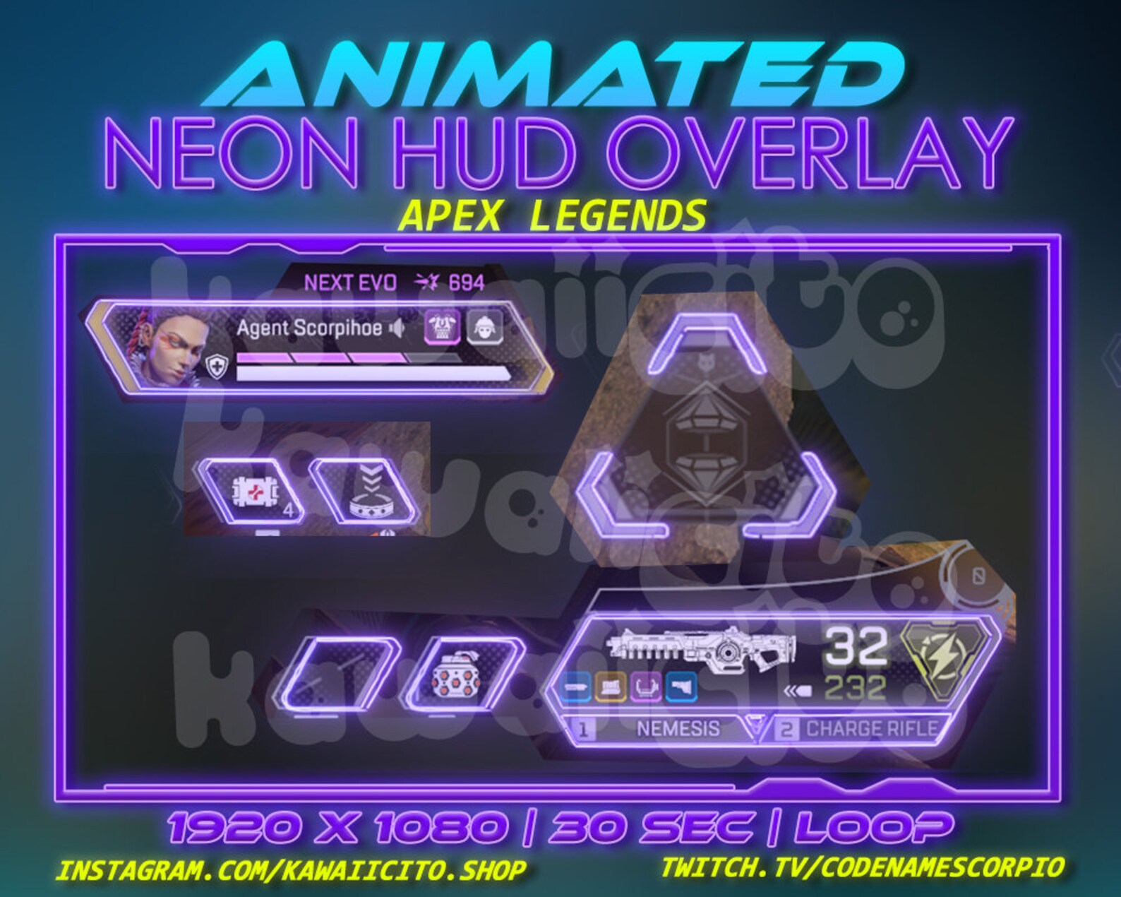 Neon Purple | Apex Legends HUD Overlay - Etsy