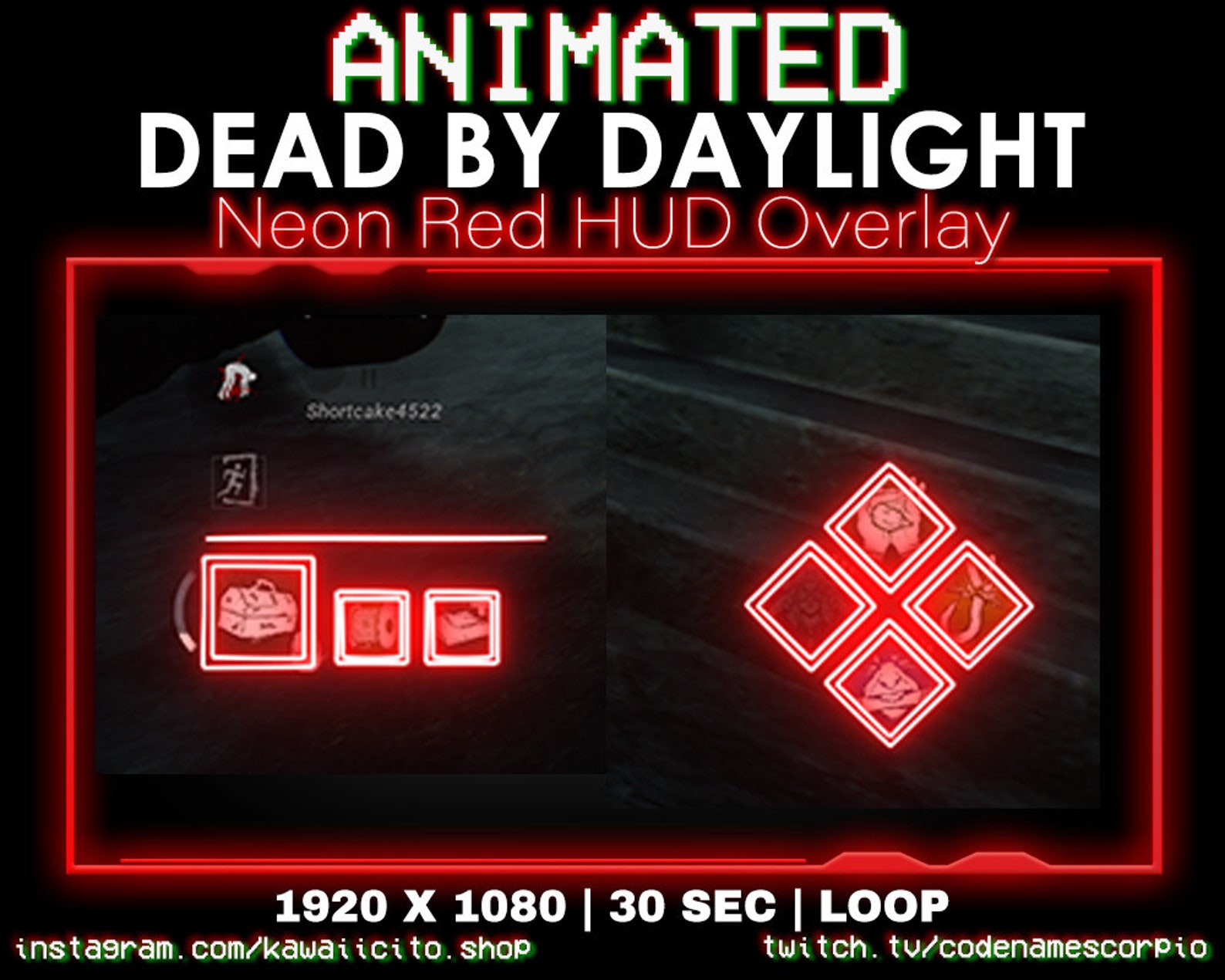 Neon Red Dead by Daylight HUD Overlay - Etsy