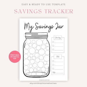 Mason Jar Savings Challenge Printable, Savings Tracker & Budget ...