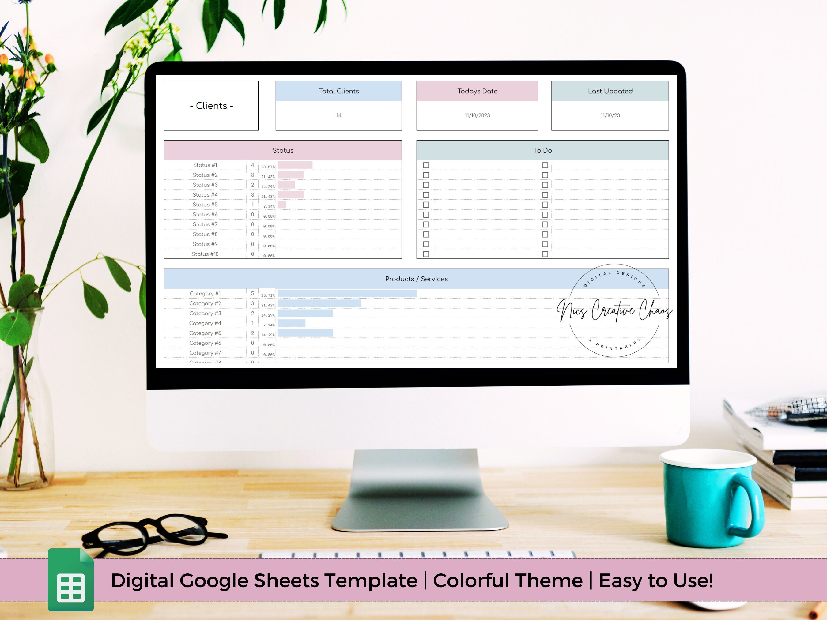 Client Tracker Spreadsheet, Google Sheets Client Log, Client List ...