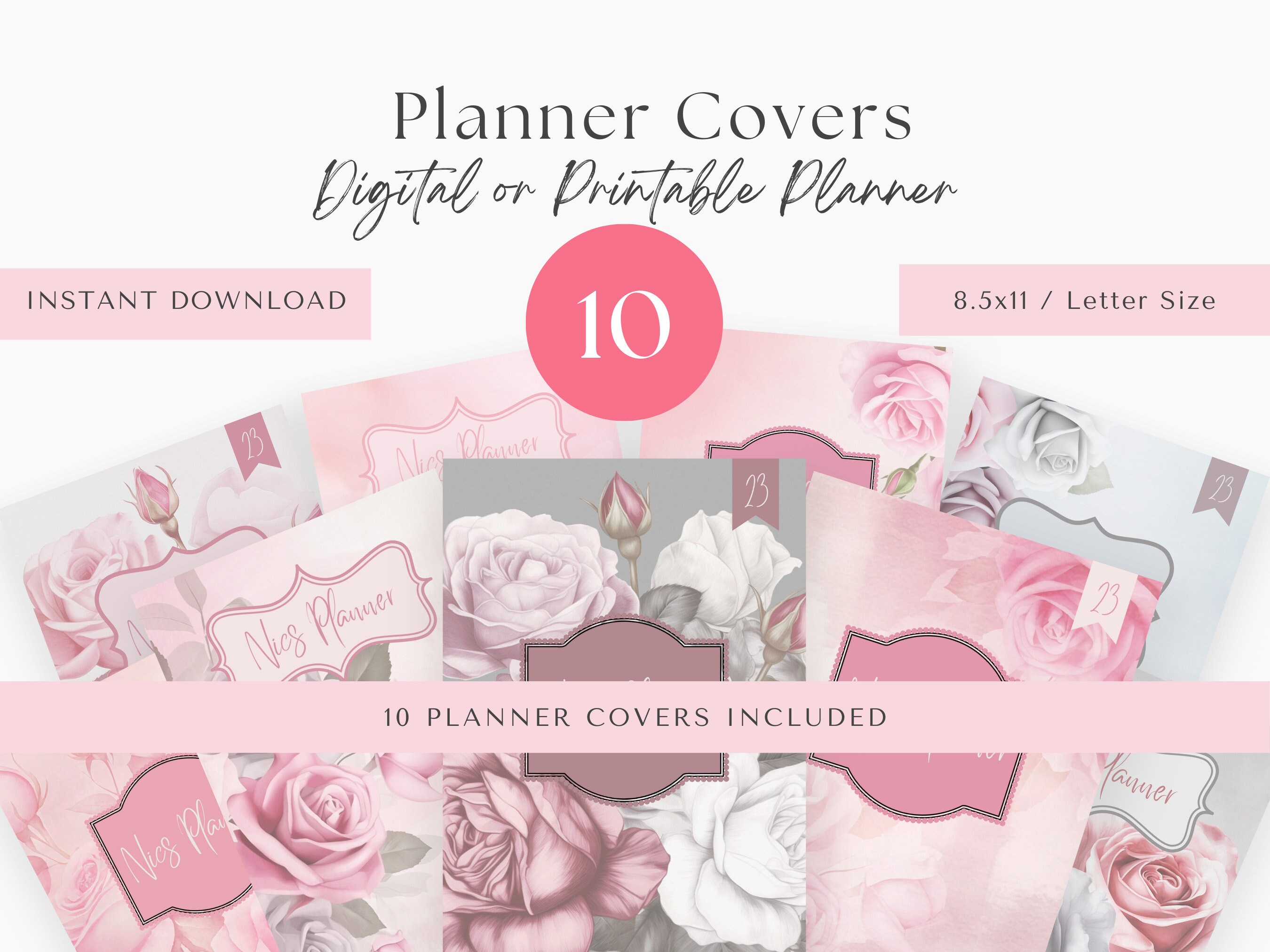 EDITABLE Planner Covers Bundle, Printable Planner Covers, Digital ...