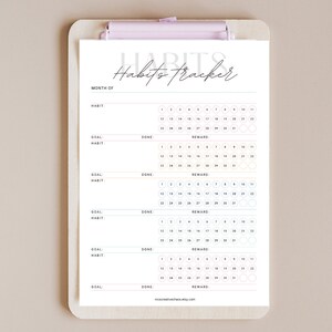 Printable Daily Habit Tracker Template, Monthly Habit Tracker, Daily ...