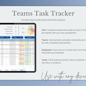 Teams Task Tracker Spreadsheet Google Sheets Template, Teams Task ...