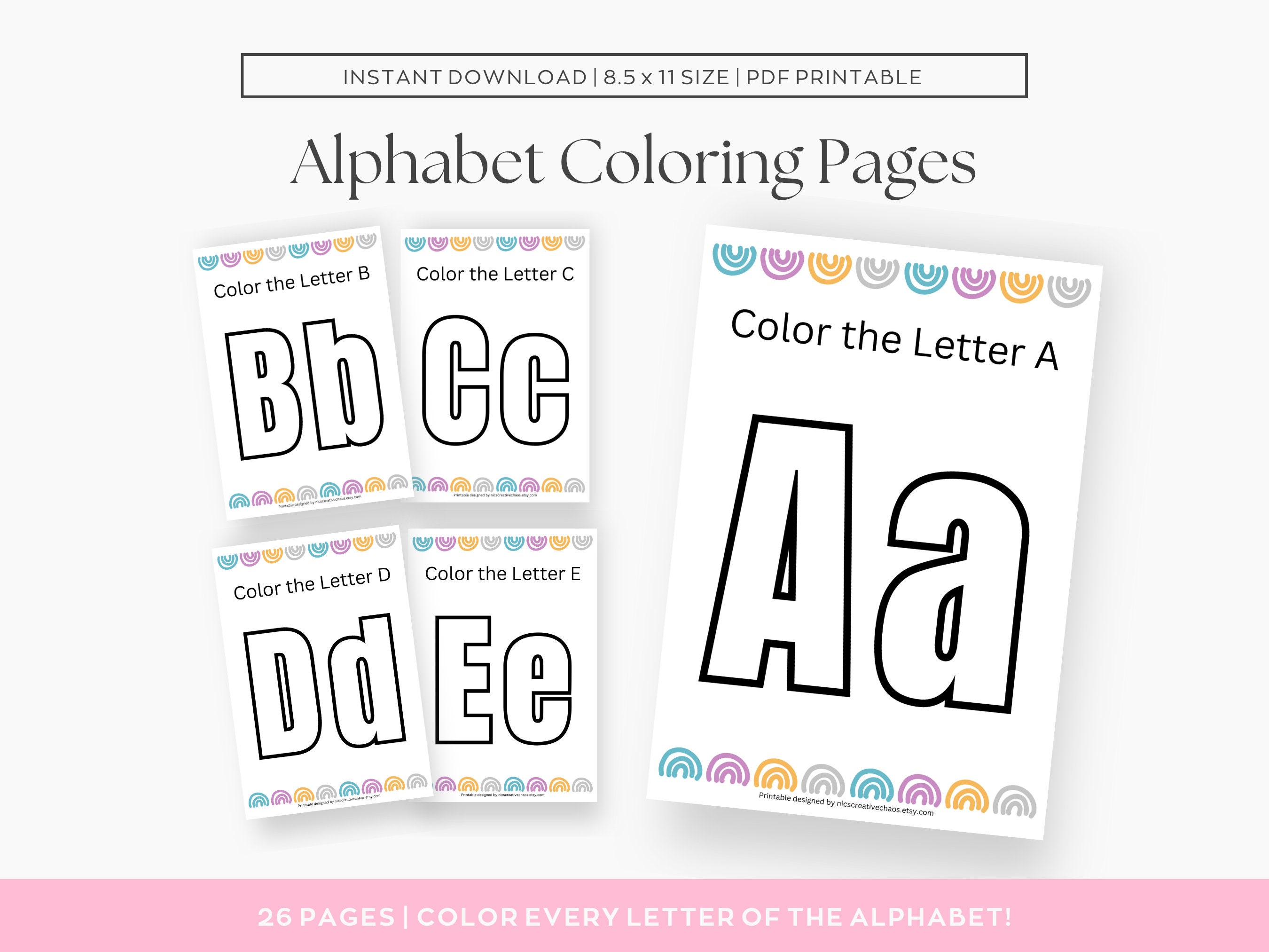 Alphabet Coloring Pages, Printable Preschool Worksheets, Kids Pre-k ...