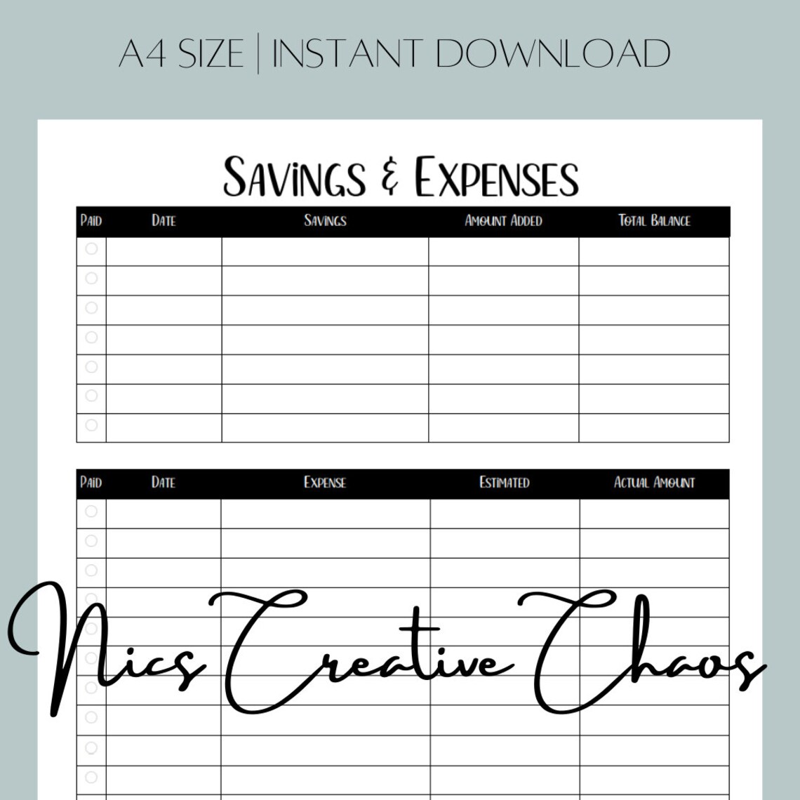 Bill Tracker Budget Printable Planner Inserts Expenses Savings Debts ...
