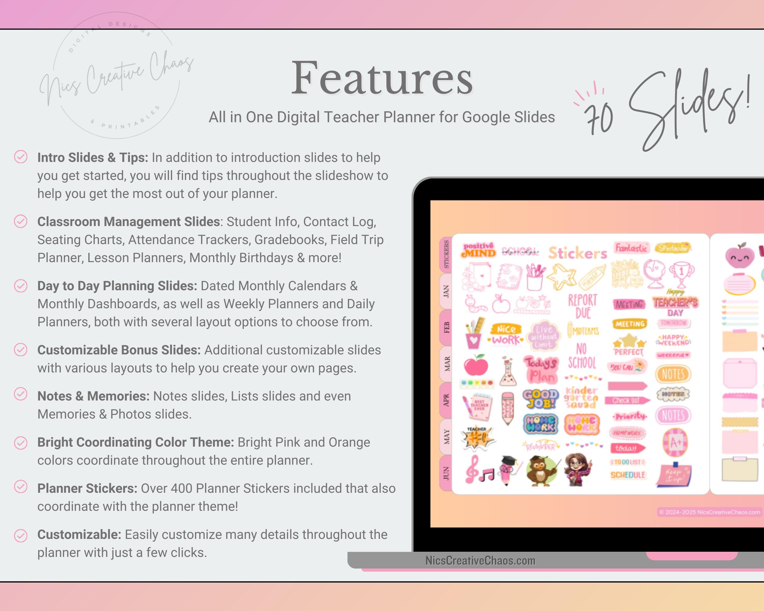Digital Teacher Planner Google Slides, Classroom Management Tools ...