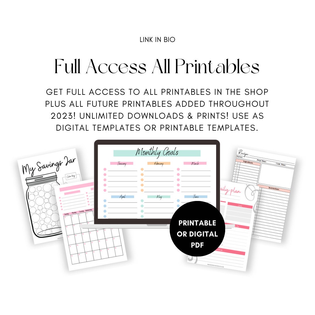 WHOLE SHOP BUNDLE Printable and Digital Planner Templates & - Etsy