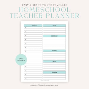 BUNDLE Daily Homeschool Teacher Planner Printable Template, Homeschool ...