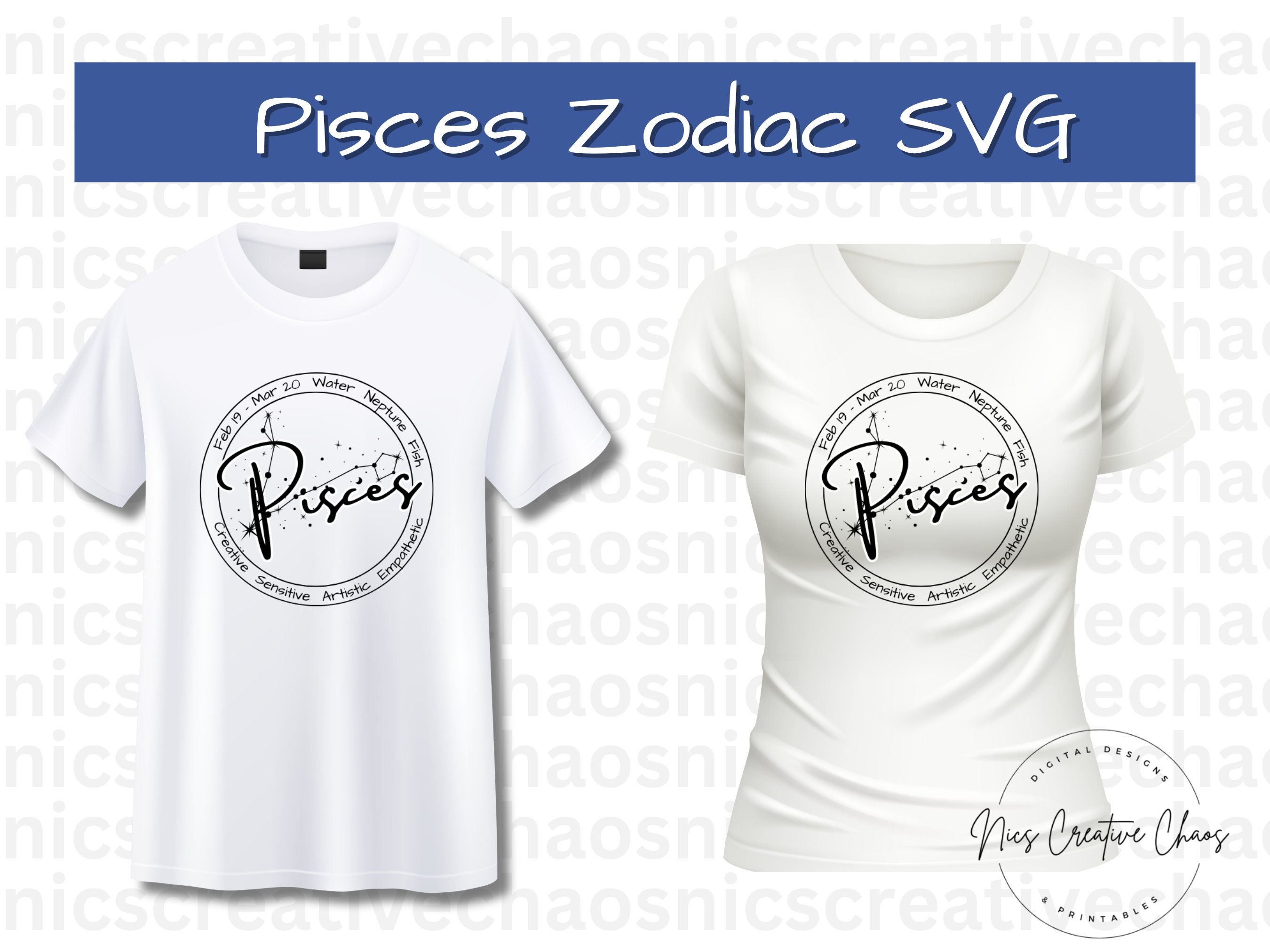 Pisces Zodiac Traits SVG PNG, Astrology Cut Files, Pisces Svg Png Shirt ...