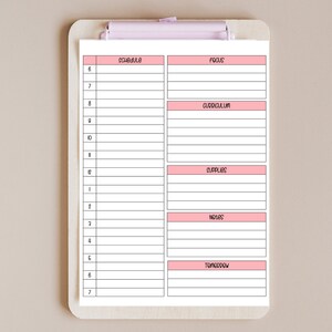 Daily Homeschool Planner Printable, Teacher Planner Template With Daily ...