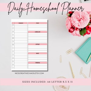 BUNDLE Daily Homeschool Teacher Planner Printable Template, Homeschool ...