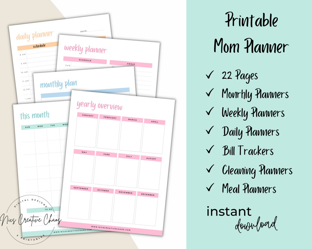 Printable Mom Planner BUNDLE | Daily, Weekly, Monthly & More | DIY ...