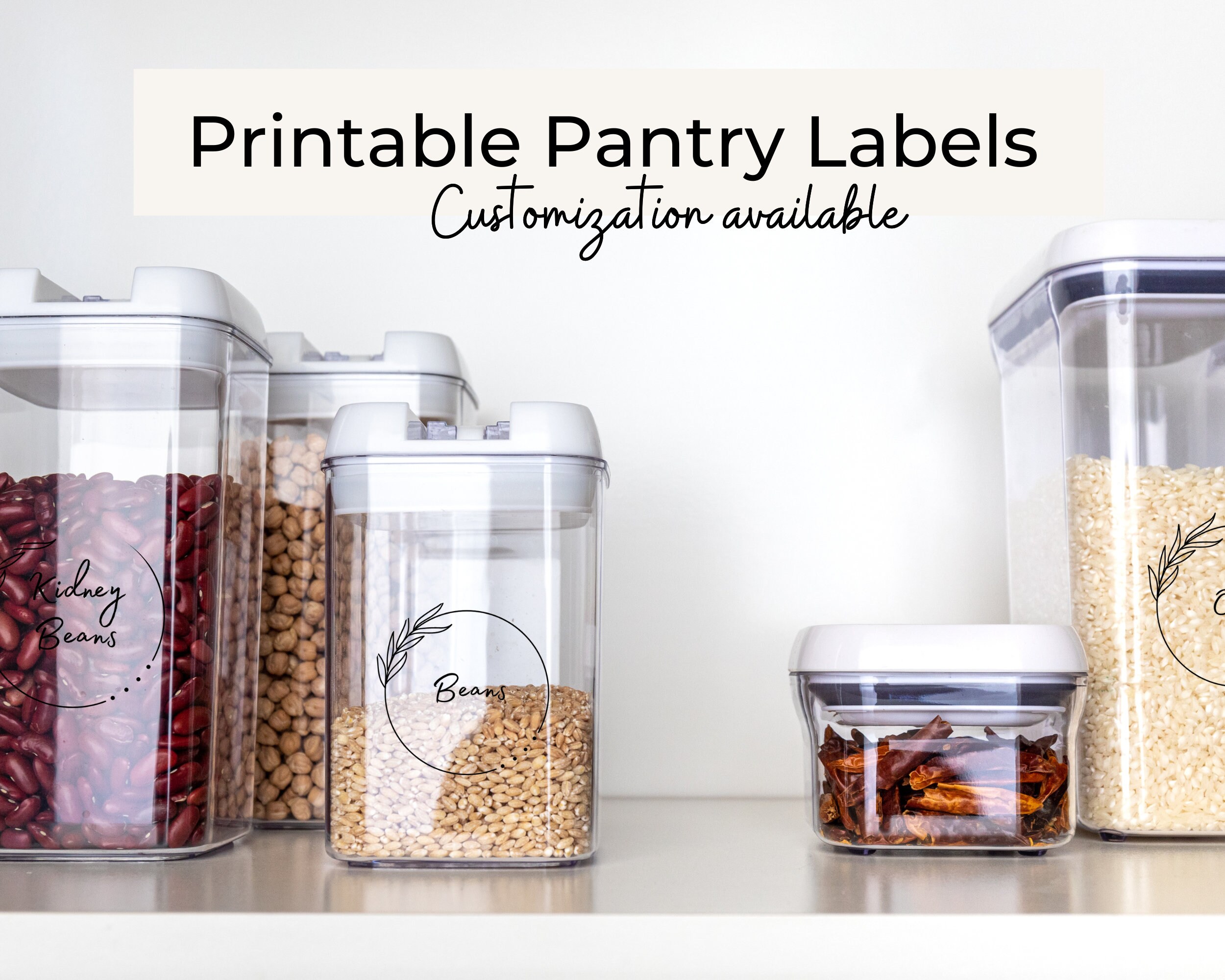 Cursive Printable Pantry Labels