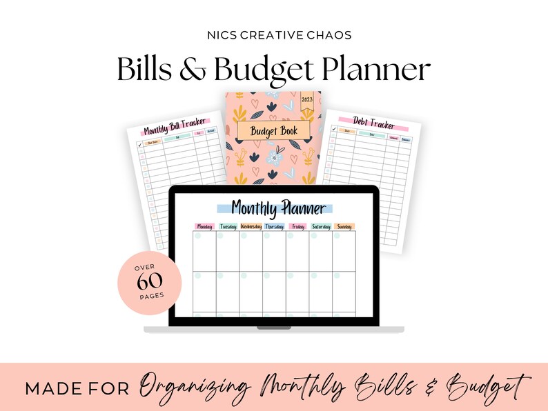 DIGITAL Budget Planner Bundle, Bills & Savings Trackers, Monthly Budget ...