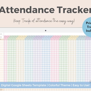 Attendance Tracker Google Sheets Template, Digital Attendance Record ...