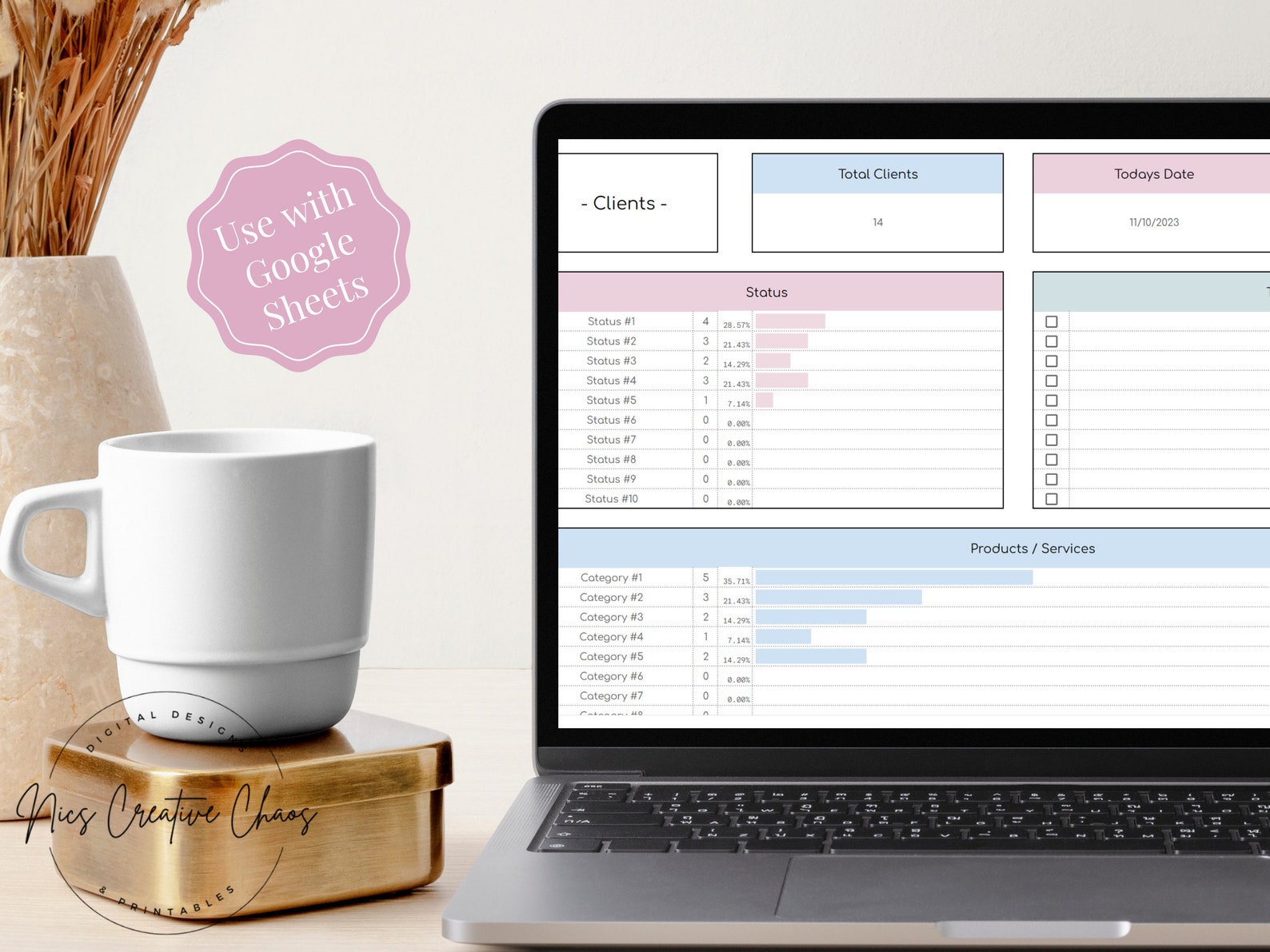 Client Tracker Spreadsheet, Google Sheets Client Log, Client List ...