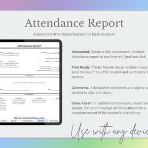 NEW Attendance Tracker Google Sheets Template, Digital Attendance Chart ...
