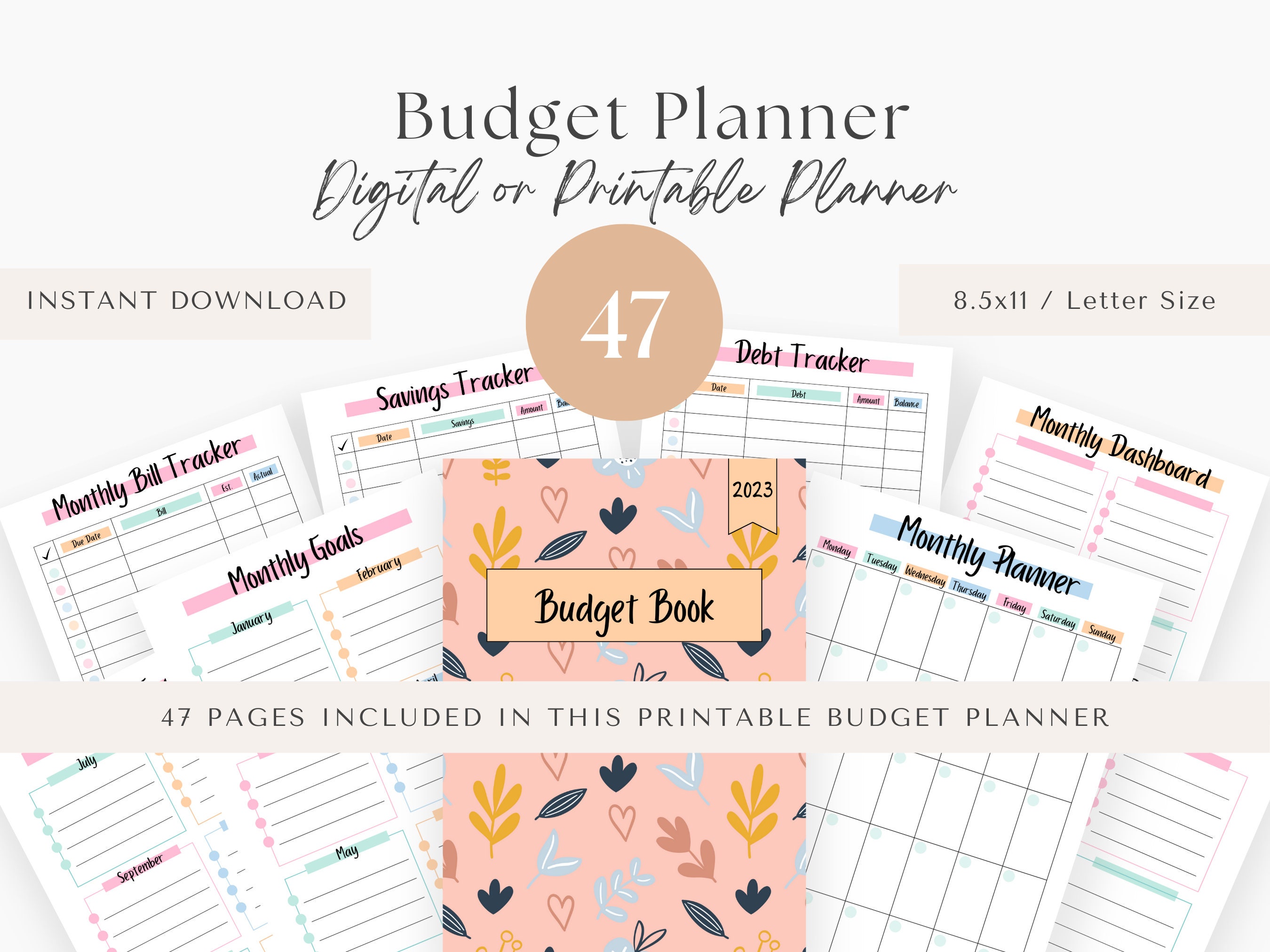 BUNDLE Printable Budget Planner Bills & Savings Trackers - Etsy