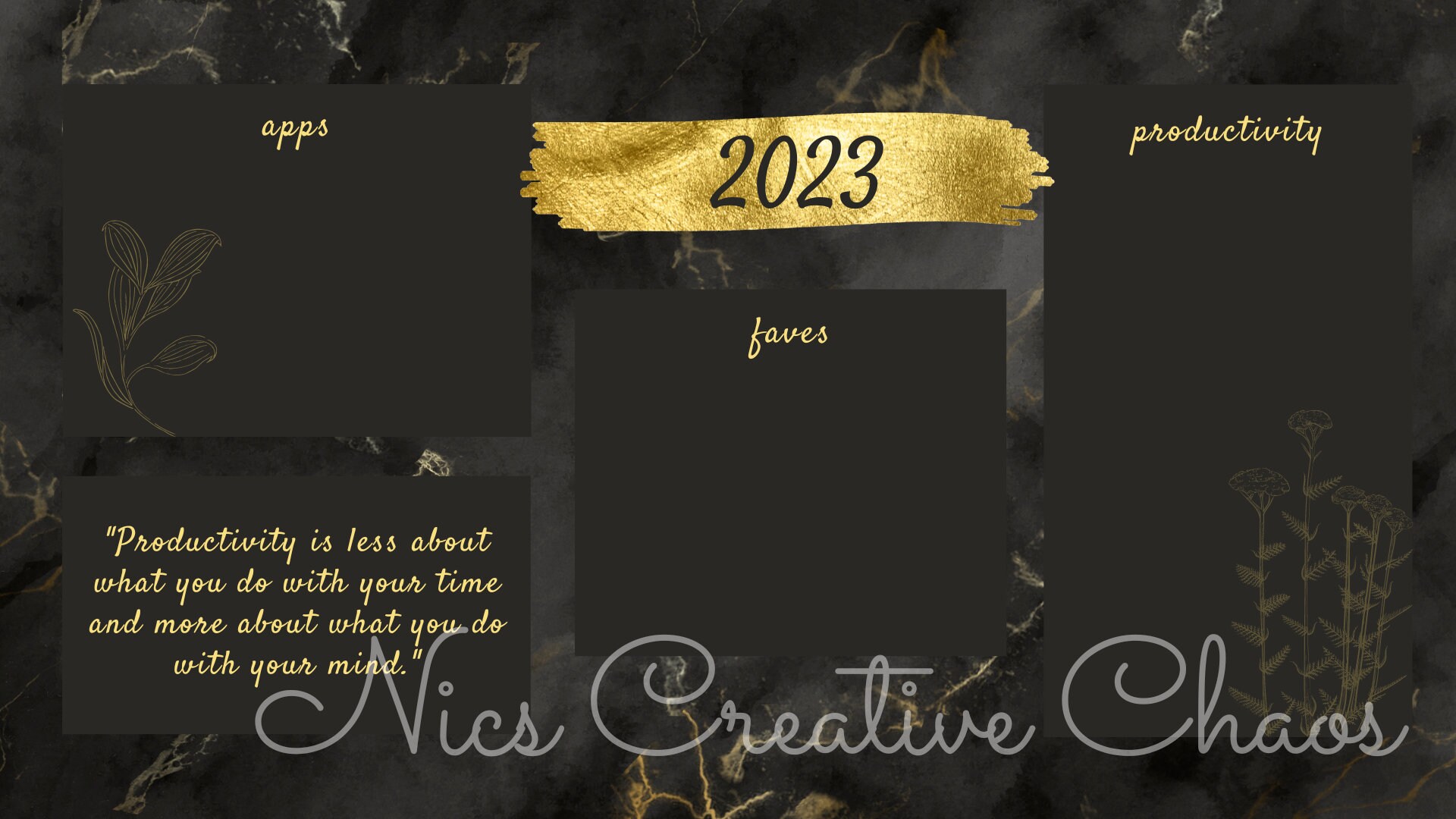 Gold Black Wallpaper Desktop Organizer iPad Background With Quote ...