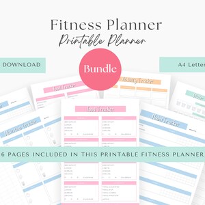 Health & Fitness Planner Printable Tracker Templates, Nutrition, Food ...