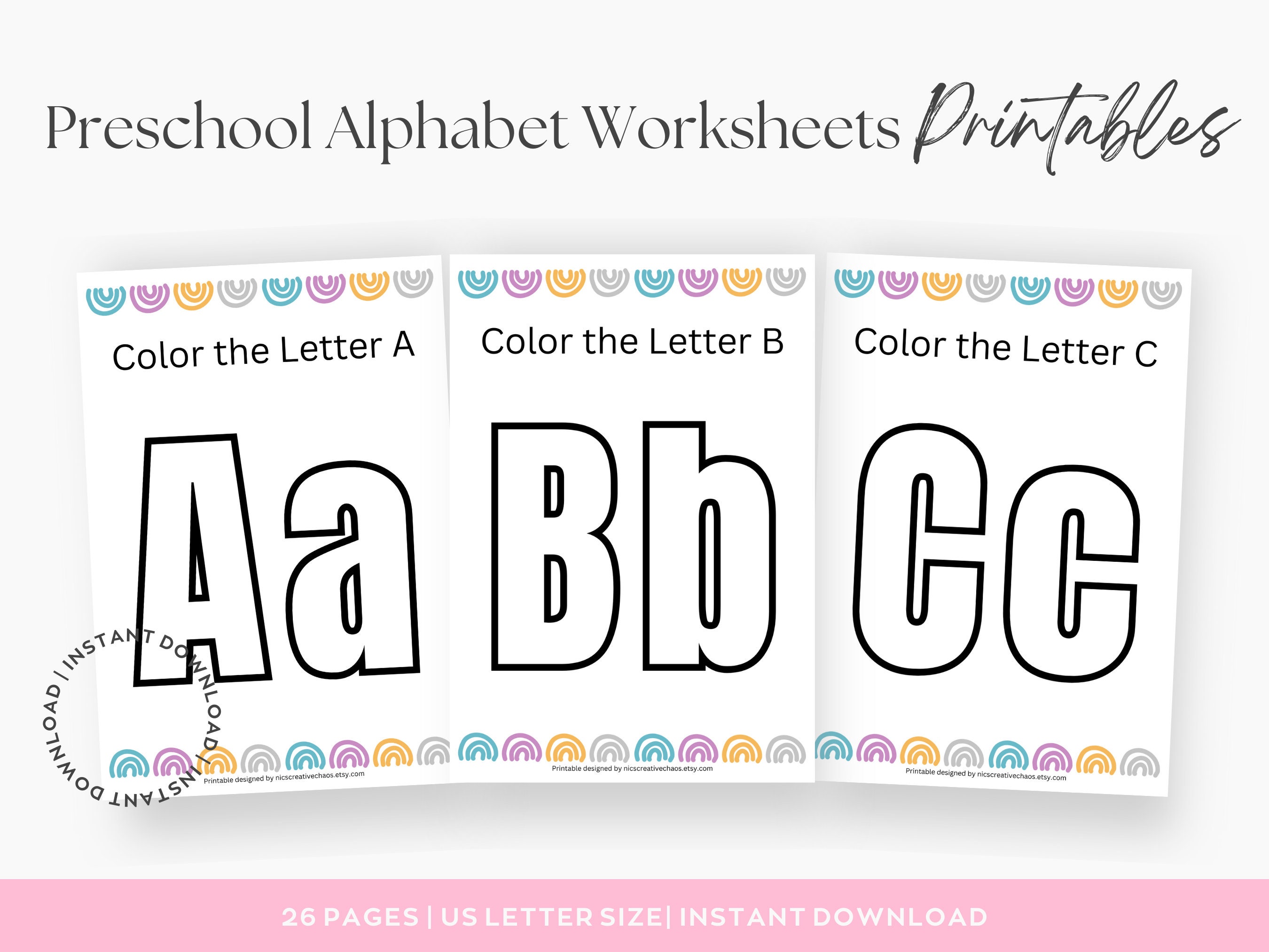 Alphabet Coloring Pages, Printable Preschool Worksheets, Kids Pre-k ...