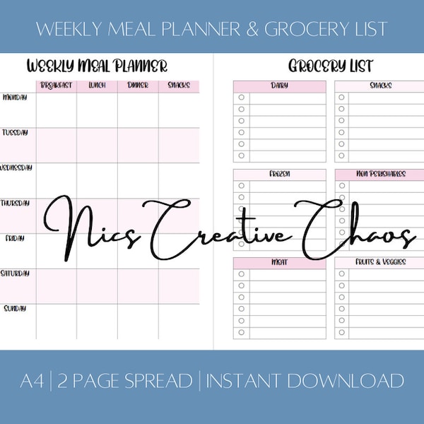 Onenote Grocery List Template - Etsy