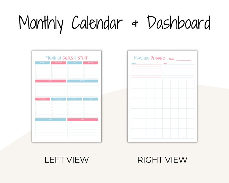 Monthly Planner Printables Bundle, Weekly Priorities, Undated Calendar ...