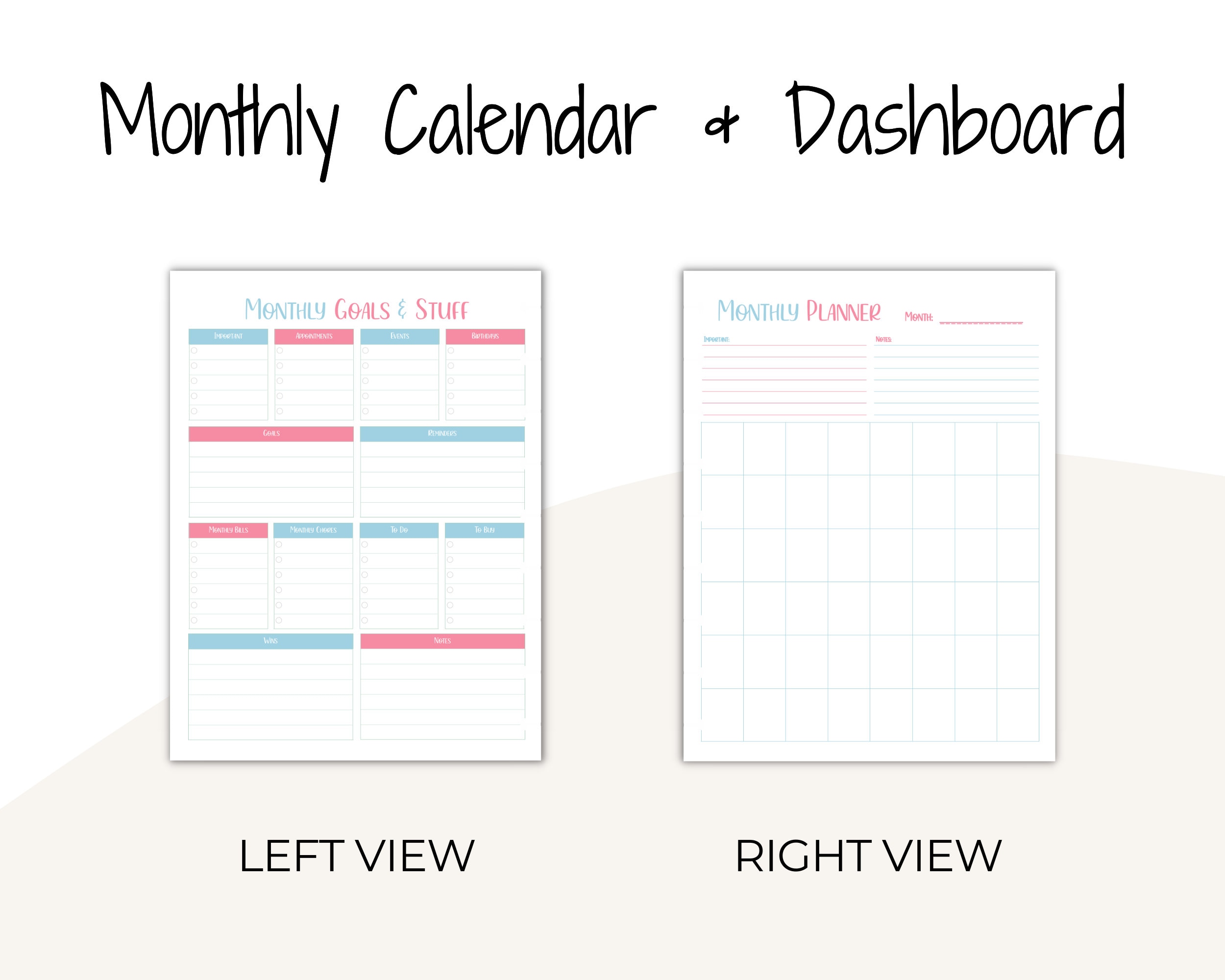 Planner Printable BUNDLE Monthly Planner Weekly Planner - Etsy
