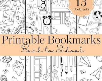 Printable Bookmarks | Back to School Series | Coloring Bookmarks, Black ...
