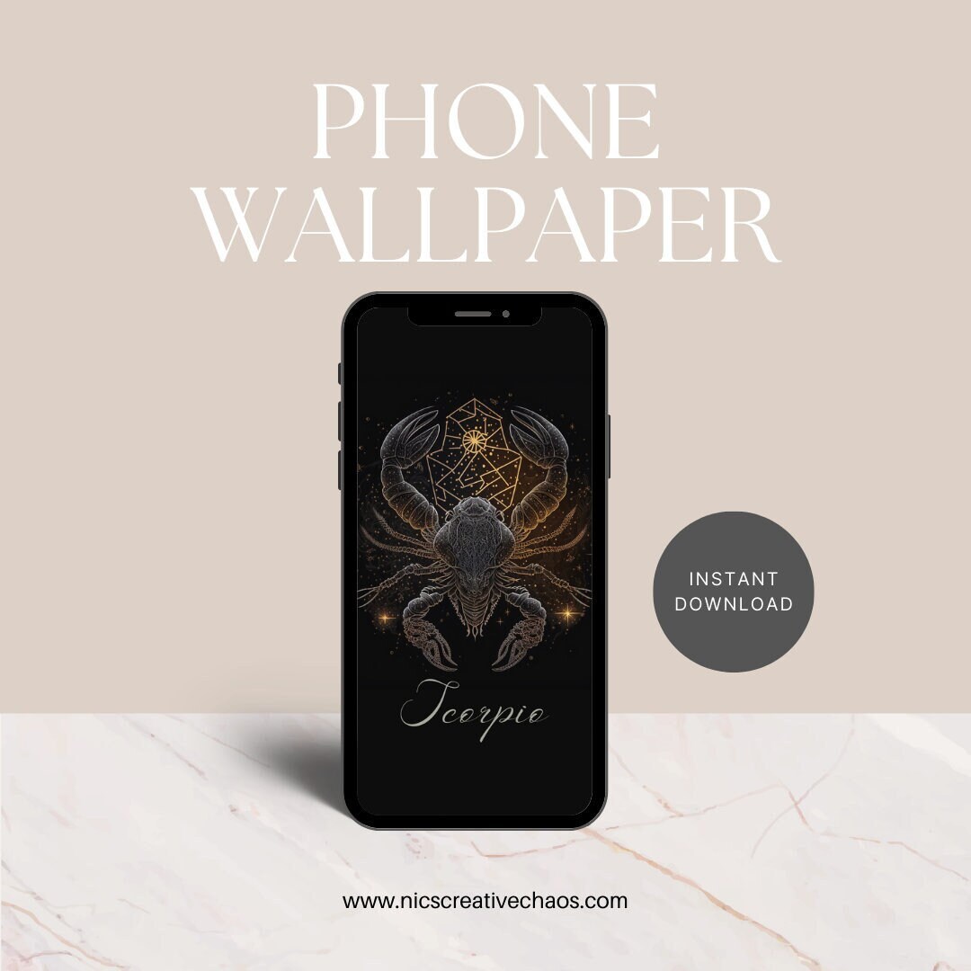 Zodiac Phone Wallpaper | Scorpio | Black White | Astrology Background ...