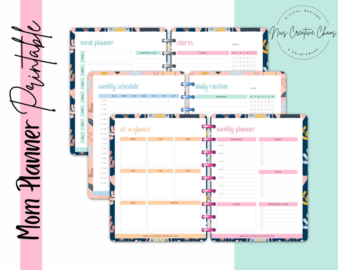 Mom Planner Printable BUNDLE, Undated Daily & Weekly Planners, Budget ...
