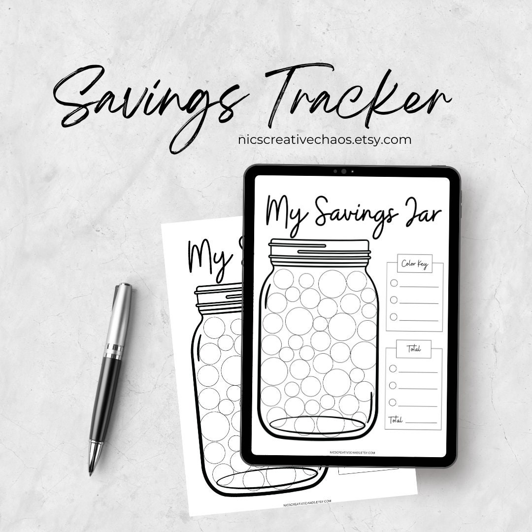 Mason Jar Savings Challenge Printable, Savings Tracker & Budget ...