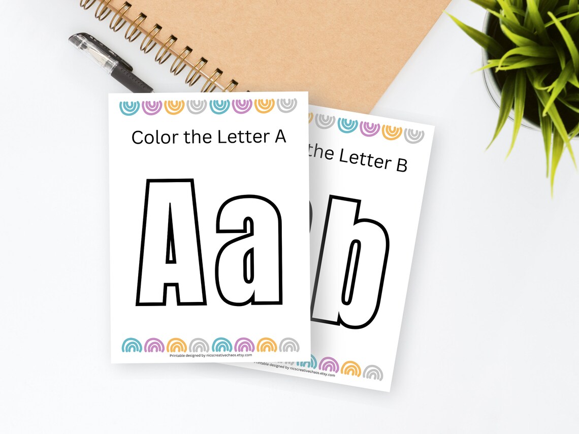 Alphabet Coloring Pages Printable Preschool Summer - Etsy