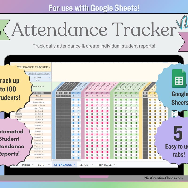 2026 Attendance Calendar - Etsy
