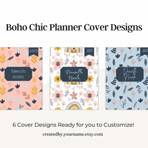 EDITABLE Planner Covers Printable or Digital Notebook Binder Covers or ...