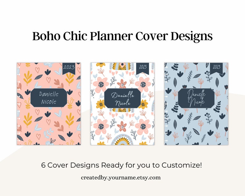 EDITABLE Planner Covers Printable or Digital Notebook Binder Covers or ...