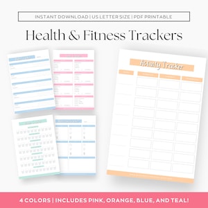 Health & Fitness Planner Printable Tracker Templates, Nutrition, Food ...